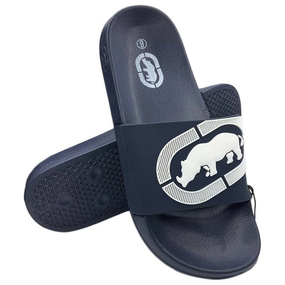 Ecko Unlimited | Shoes | Nwt Ecko Unltd Mens 3d Logo White Navy Sandals ...